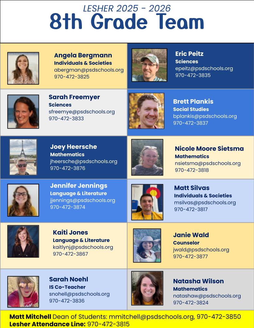 8th Grade Team | Lesher Middle School